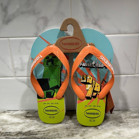 Havaianas | Shoes | Havaianas Minecraft Creeper Ocelot Unisex Girls ...